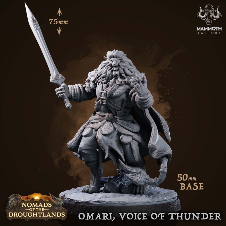 Lionfolk / Leonin Barbarian Miniature Omari Nomads of Droughtlads ...