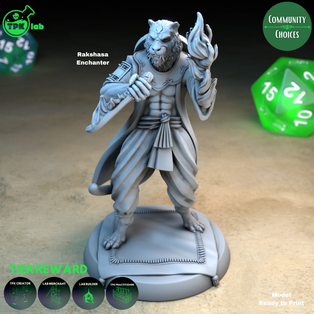 Rakshasa Miniature - Medium Fiend - TPK Labs - D&D 5e - Dungeons and ...