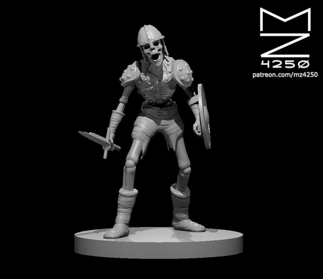 Skeleton Solider Swordsman Miniature Medium Undead MZ4250 Fantasy RPG D ...