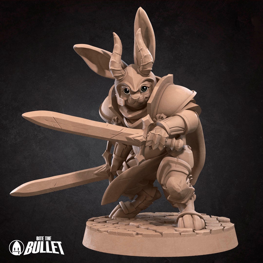 Harengon/rabbitfolk Fighter Miniature- Herengons- Bite the Bullet - D&D ...
