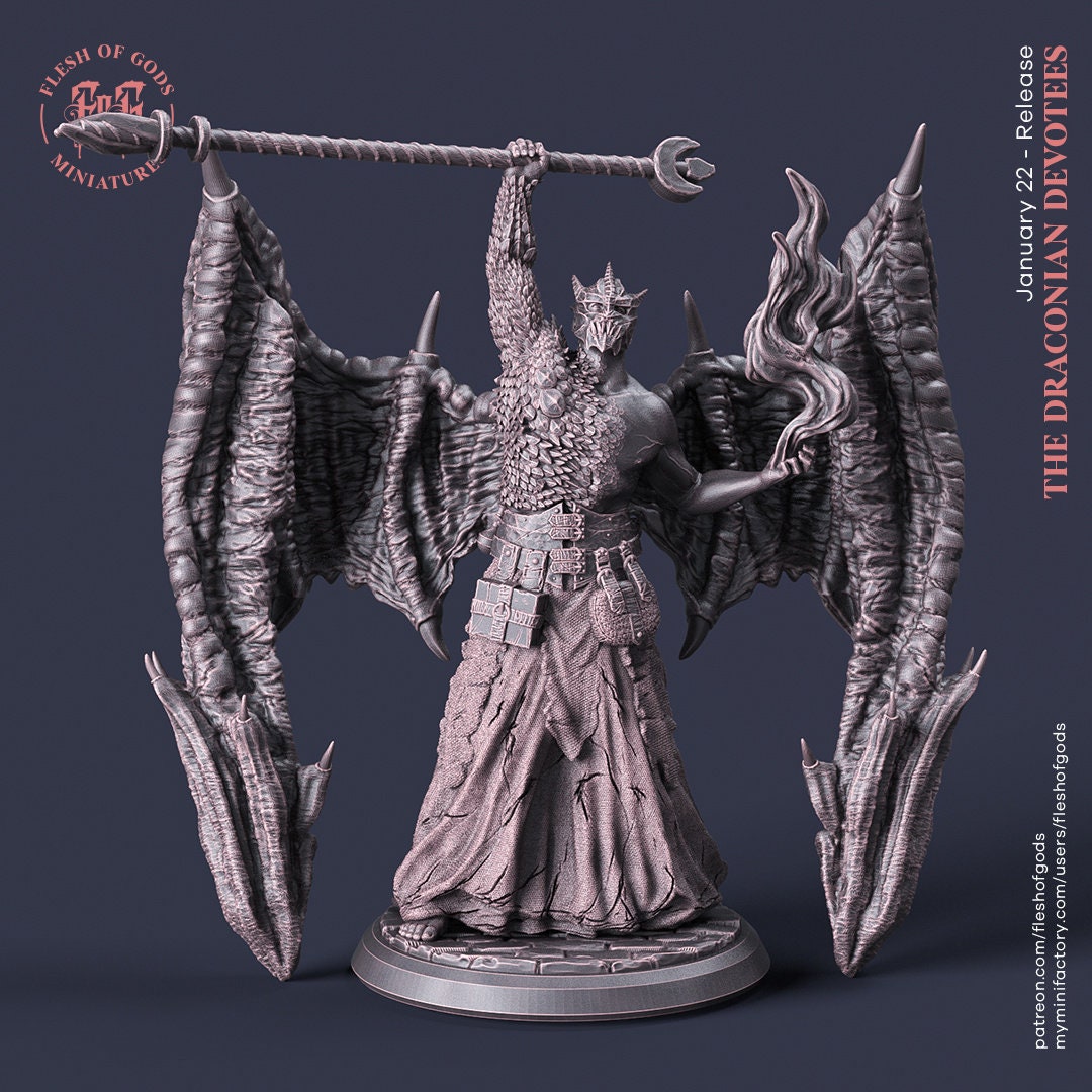 Dragon Disciple Miniature - Flesh of Gods - D&D 5e - Dungeons and ...