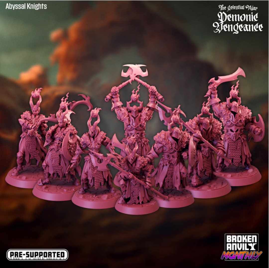 Abyssal Knight Miniature - Demonic Vengeance - Broken Anvil - D&D 5e ...