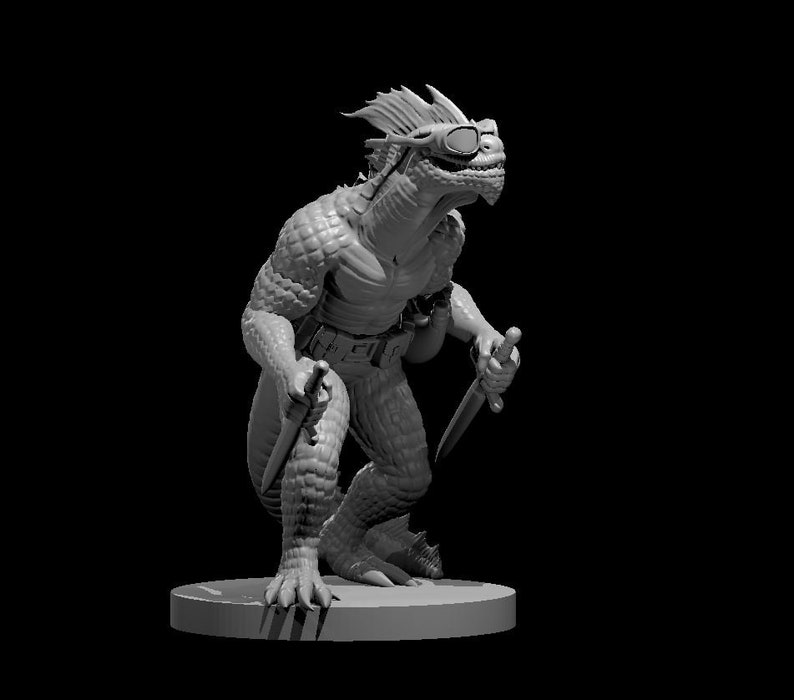 Lizardfolk Rogue Miniature MZ4250 D&D 5e Dungeons and - Etsy