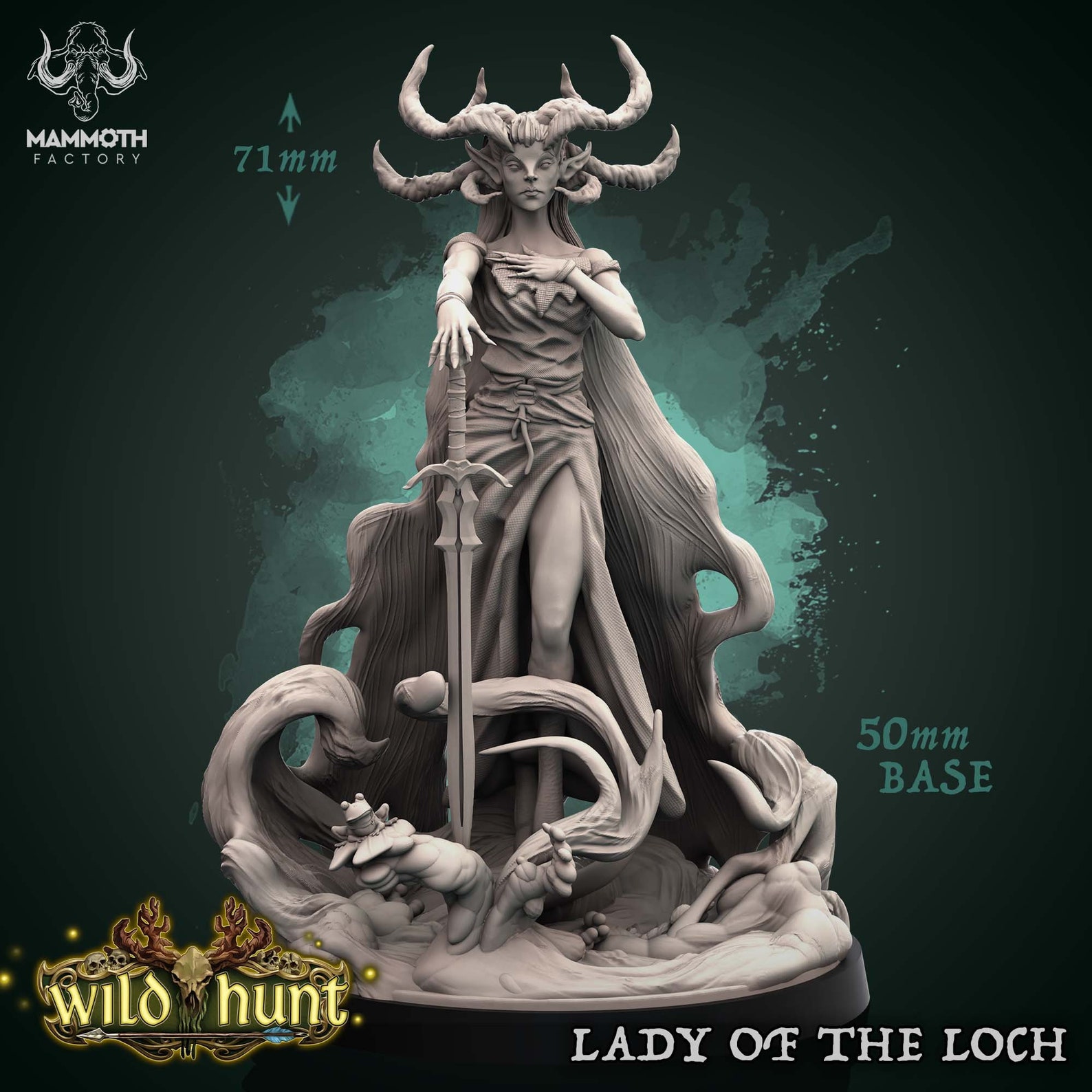 Lady of the Loch Miniature Wild Hunt Mammoth Factory D&D 5e Dungeons ...