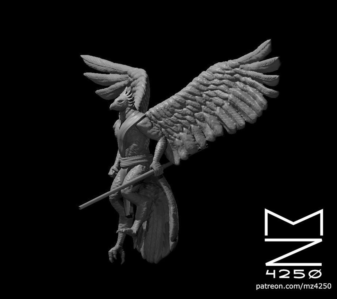 Aarakocra Harpy Eagle Monk Miniature - MZ4250 - D&D 5e - Dungeons and ...