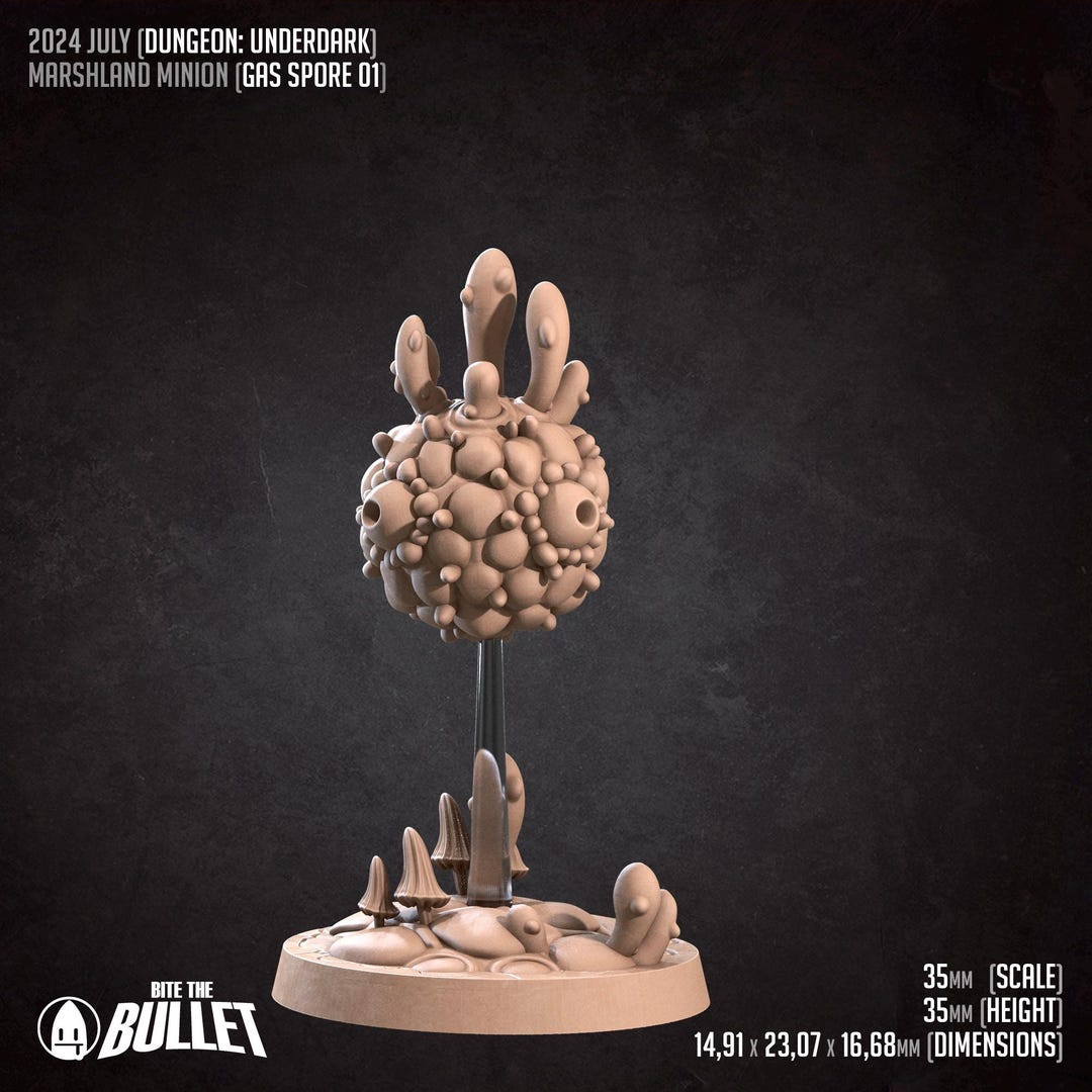 Gas Spore Fungi Miniature Dungeon Underdark Bite the Bullet D&D 5e dungeons and Dragons ...