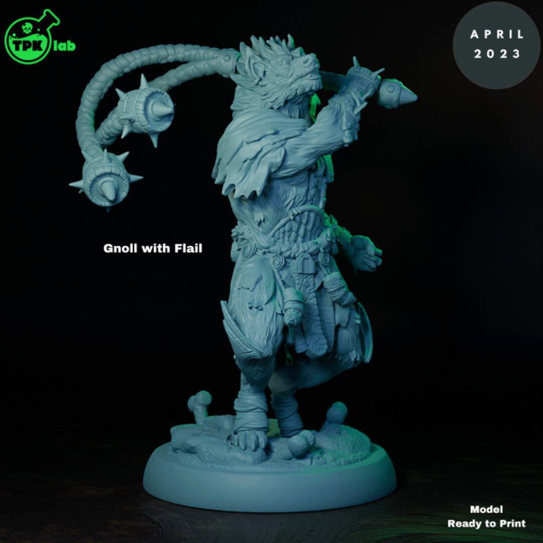 Gnoll With Flail Miniature Gnoll Camp TPK Labs D&D 5e Dungeons and ...