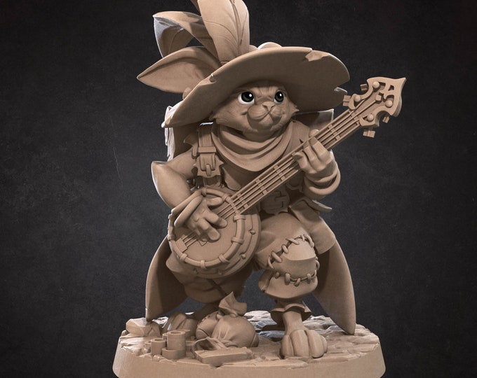 Rabbitfolk Wizard Unpainted Miniature for Tabletop Gaming 28mm /32mm ...