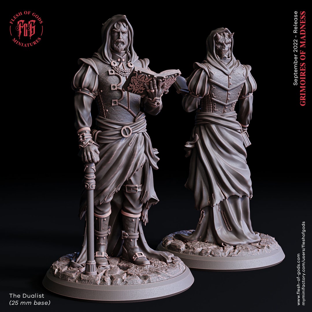 The Dualist Human Wizard Miniature - Grimoires of Madness - Flesh of ...