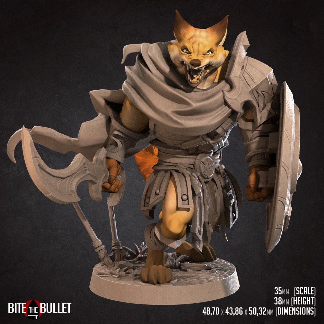Fox Folk Warrior Miniature - Bite the Bullet - D&D 5e - Dungeons and ...