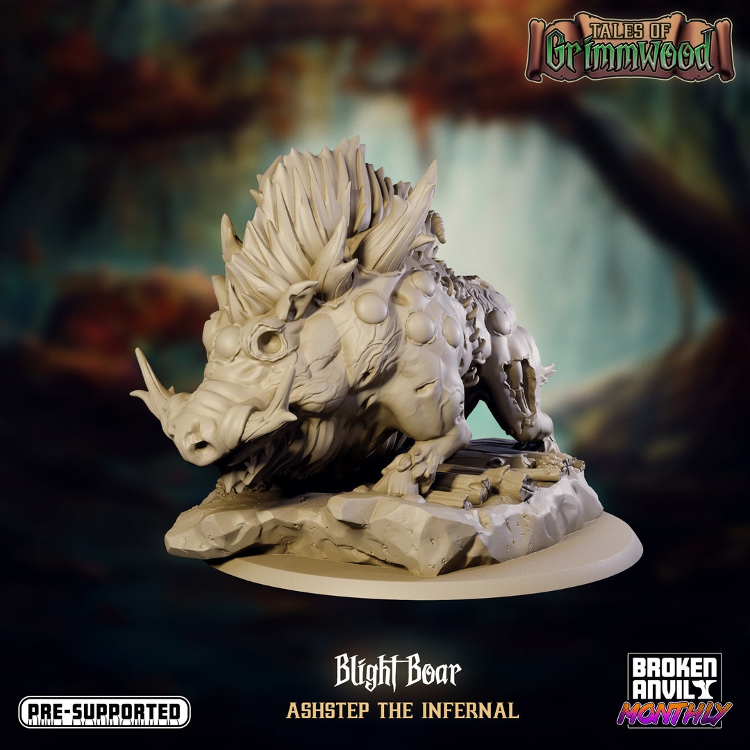 Blight Boar Miniature - Fae Feywild - Tales of Grimmwood - Broken Anvil ...