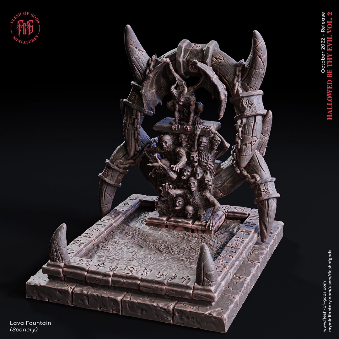 Lava Fountain Pit Miniature - Terrain / Scenery - Dungeons and Terror ...