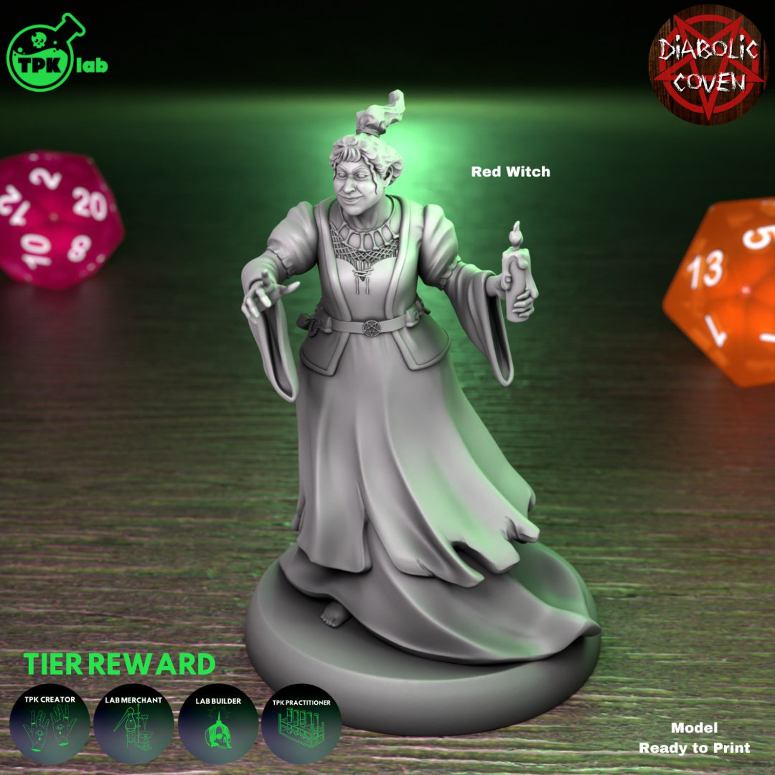 Red Witch Miniature Diabolic Coven TPK Labs D&D 5e - Etsy