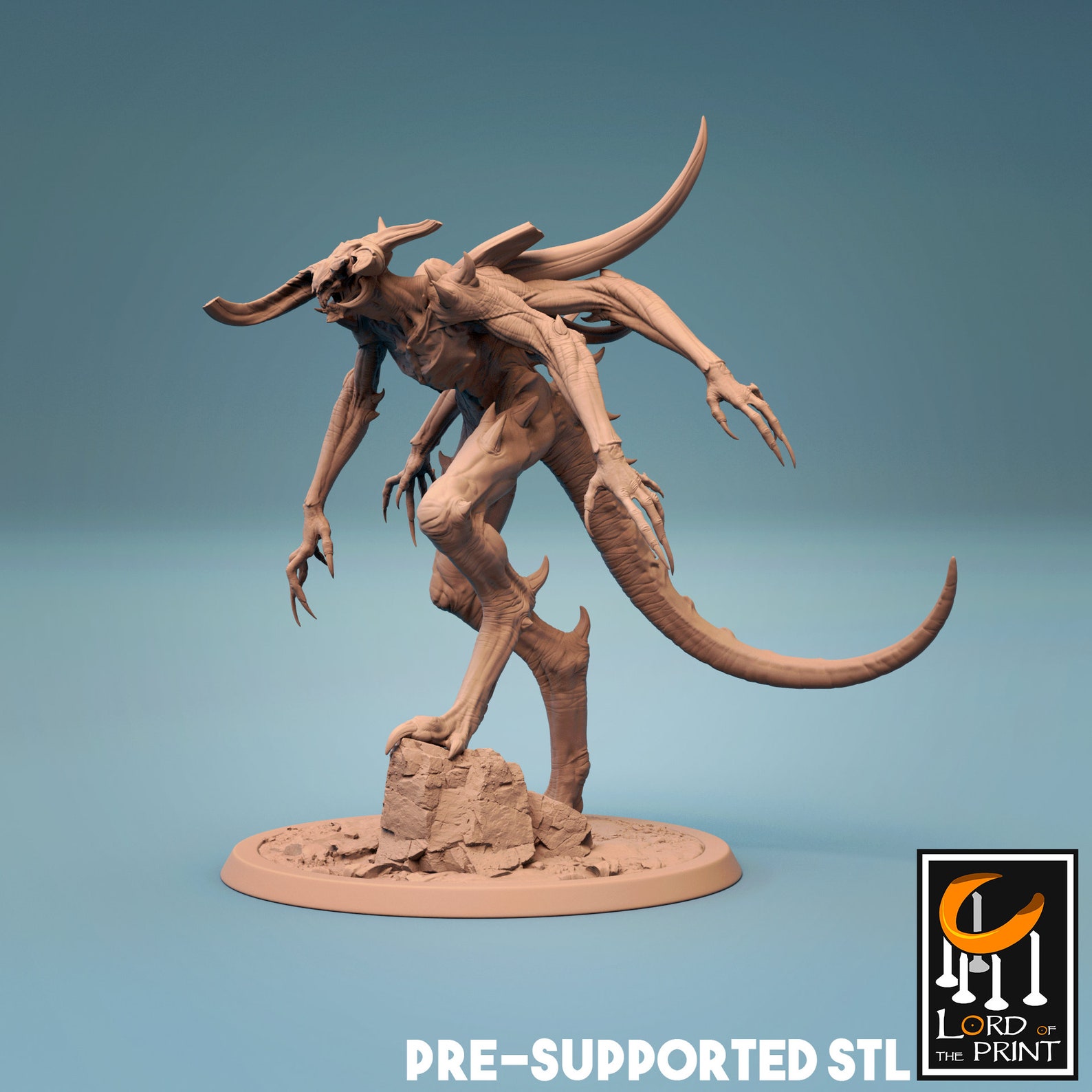 Tormentor Demon Miniature - Four Horsemen - Lord of the Print - D&D 5e ...
