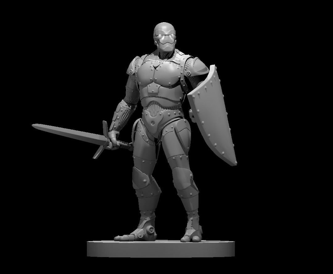 Warforged Fighter Miniature - MZ4250 - D&D 5e - Dungeons and Dragons - Fantasy RPG Tabletop ...