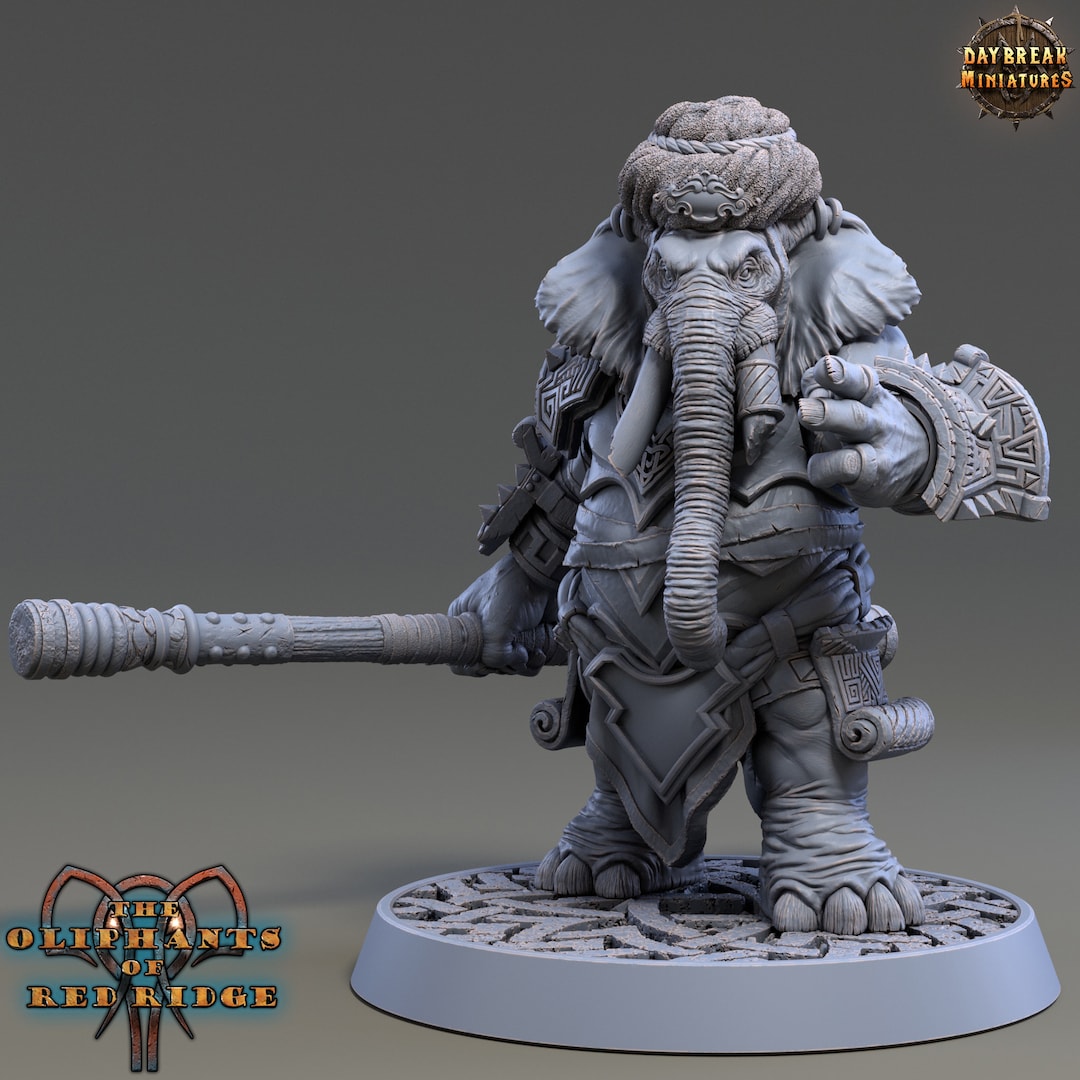 Loxodon Monk Miniature Madhu Nomoretusk Oliphants Of Red Ridge Daybreak Dandd 5e Dungeons And 