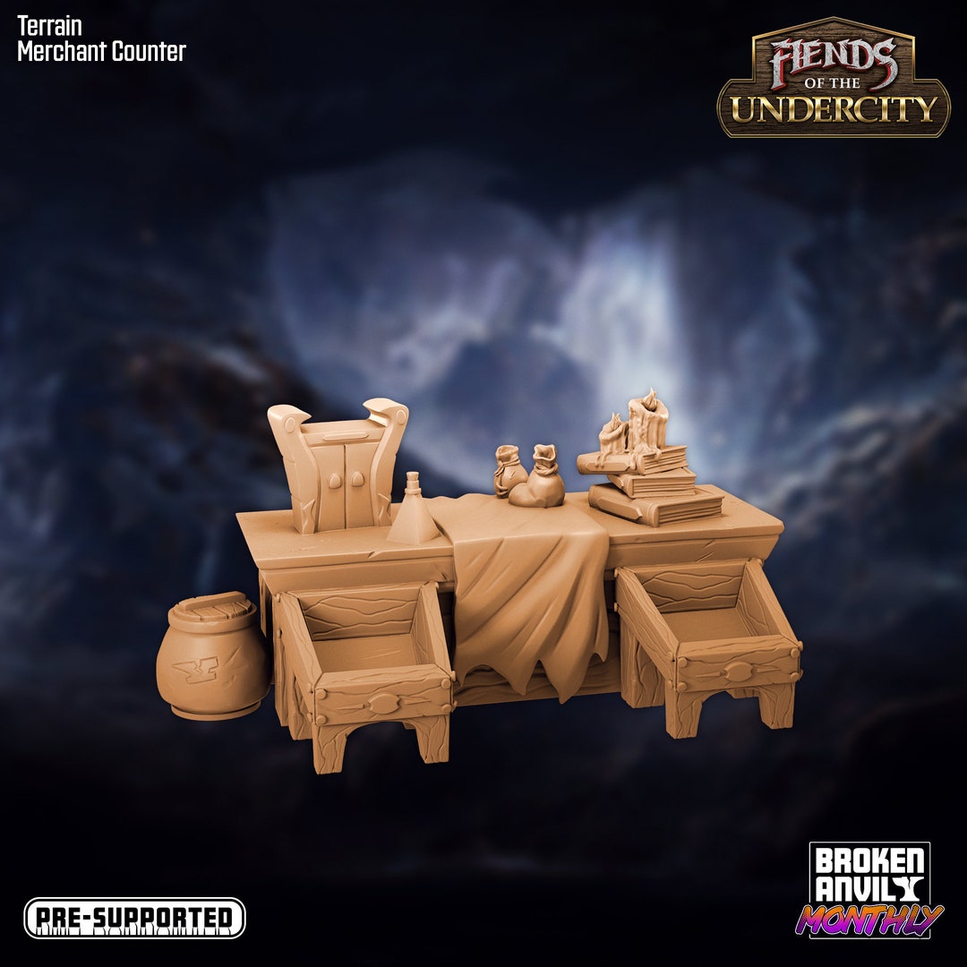 Merchant Counter Miniature - Fiends of the Undercity - Broken Anvil - D ...