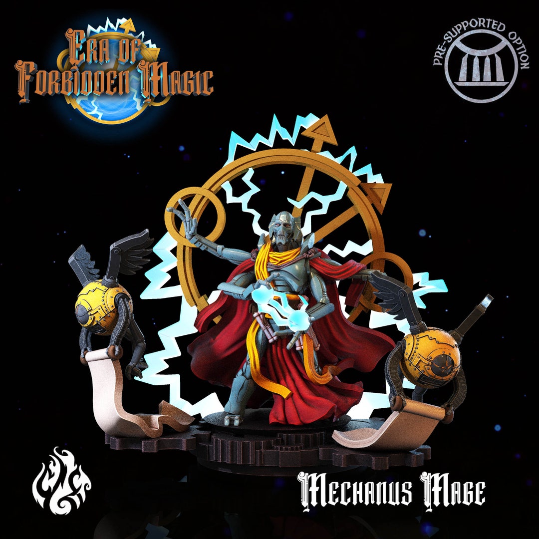 Mechanus Warforged Mage Miniature - Era of Forbidden Magic - Crippled ...