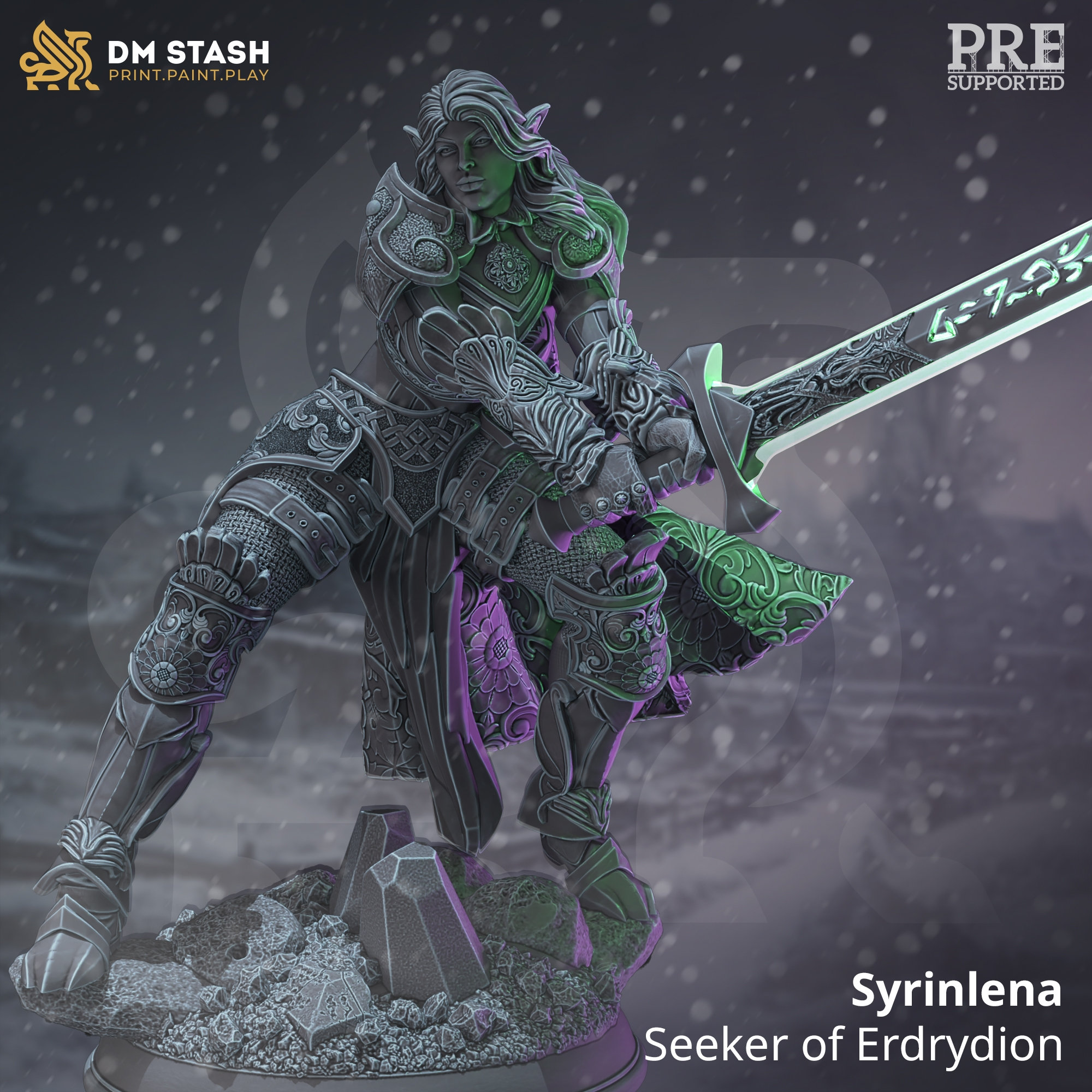 Syrinlena Elf / Half Elf Paladin Miniature Thawing Dead - Etsy UK