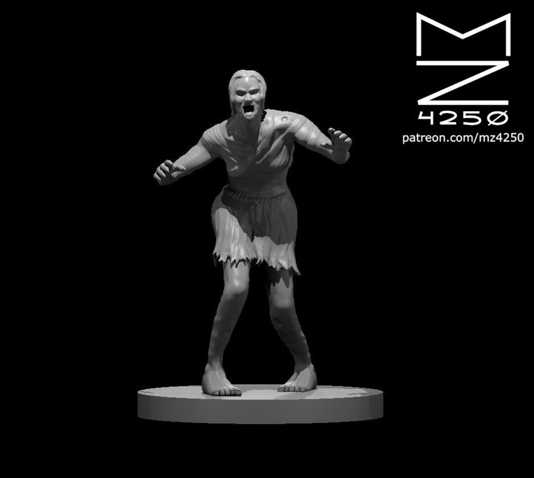 Female Zombie Medium Miniature - Undead - MZ4250 - D&D 5e - Dungeons ...
