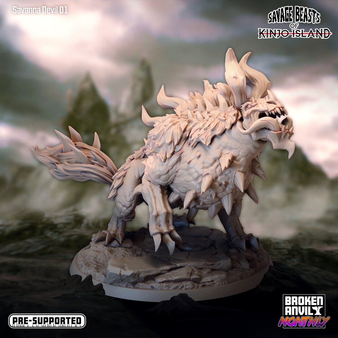 Savanna Devil Miniature Huge Fiend D&D 5e Dungeons and - Etsy