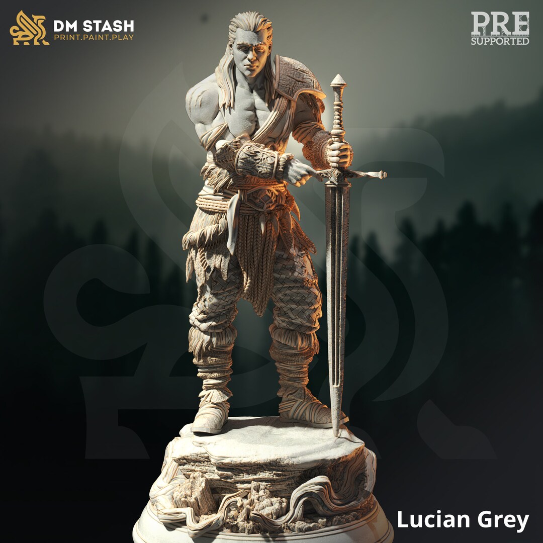 Lucian Grey Human and Werewolf Form Miniature - Call of the Moon - DM ...