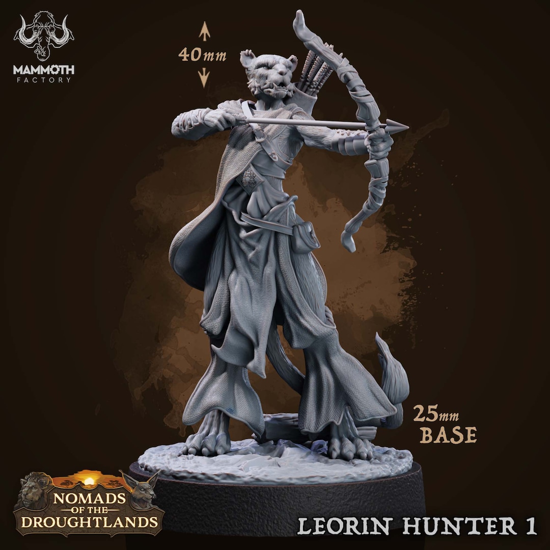 Lionfolk / Leonin Archer Miniature - Nomads of Droughtlads- Mammoth ...