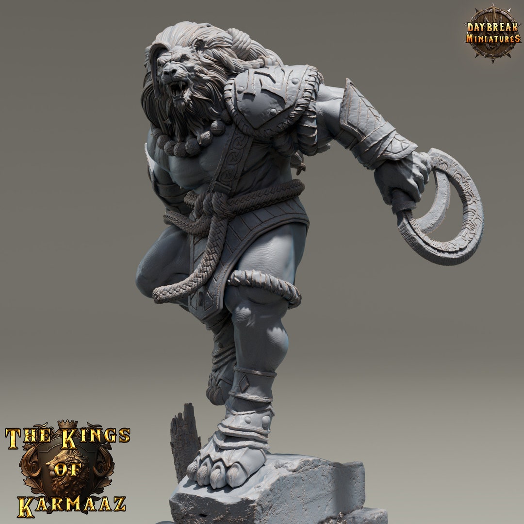 King Glaive- Leonin Miniature- the Kings of Karmaaz- Daybreak- D&D 5e ...