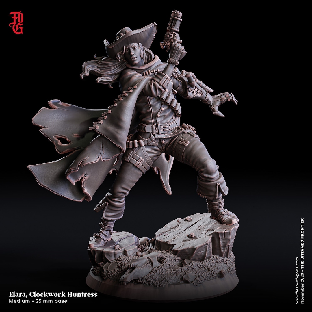 Elara- Female Gunslinger Miniature- the Untamed Frontier- Flesh of Gods ...