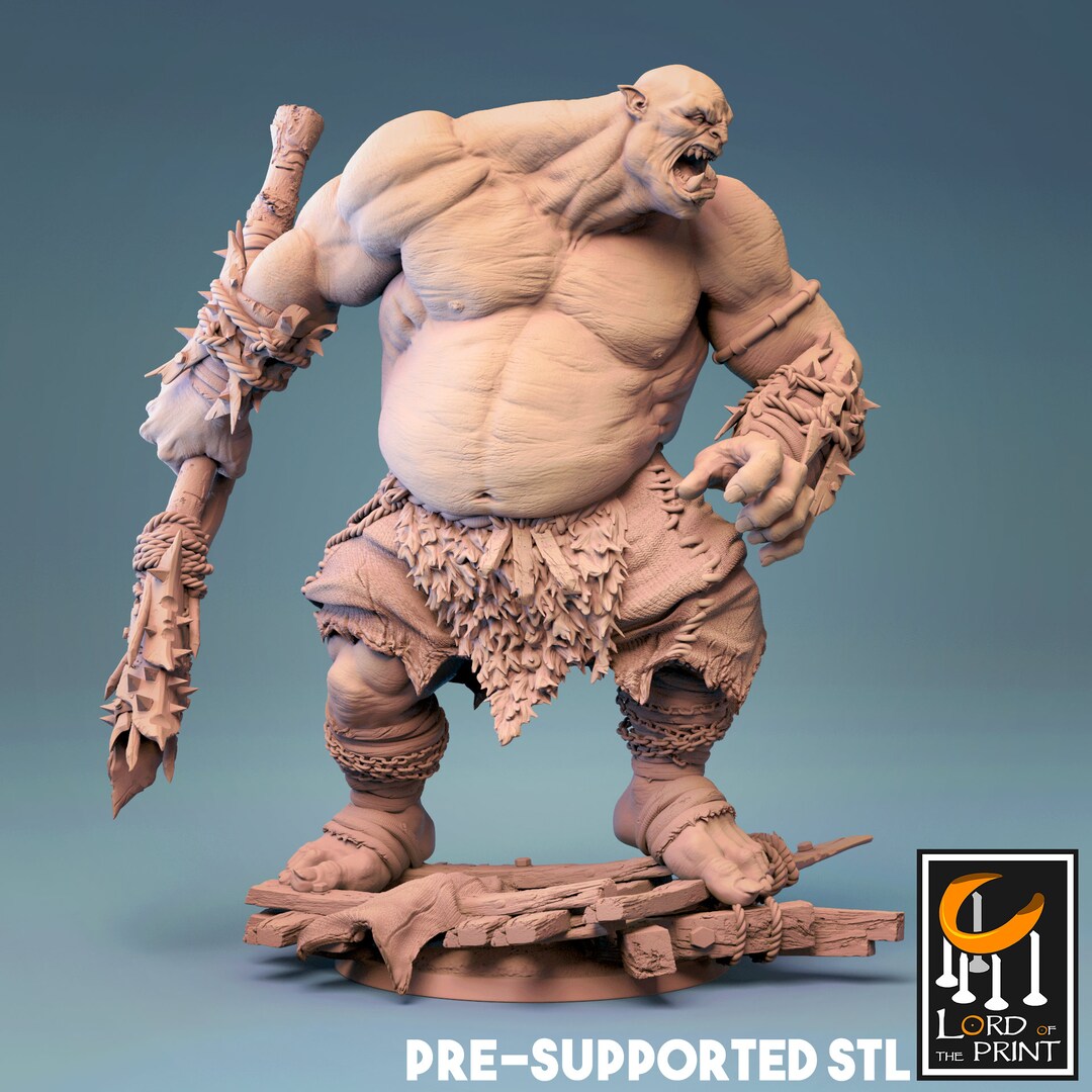 Ogre Miniature - Lord of the Print- Fantasy RPG - D&D 5e - Dungeons and ...