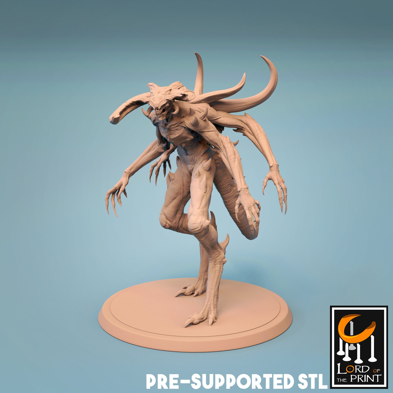 Tormentor Demon Miniature - Four Horsemen - Lord of the Print - D&D 5e ...