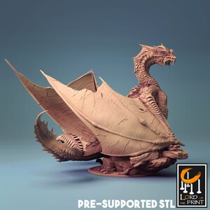 Ancient Elder Brine Dragon Miniature - Indigo - Lord of the Print - D&D ...