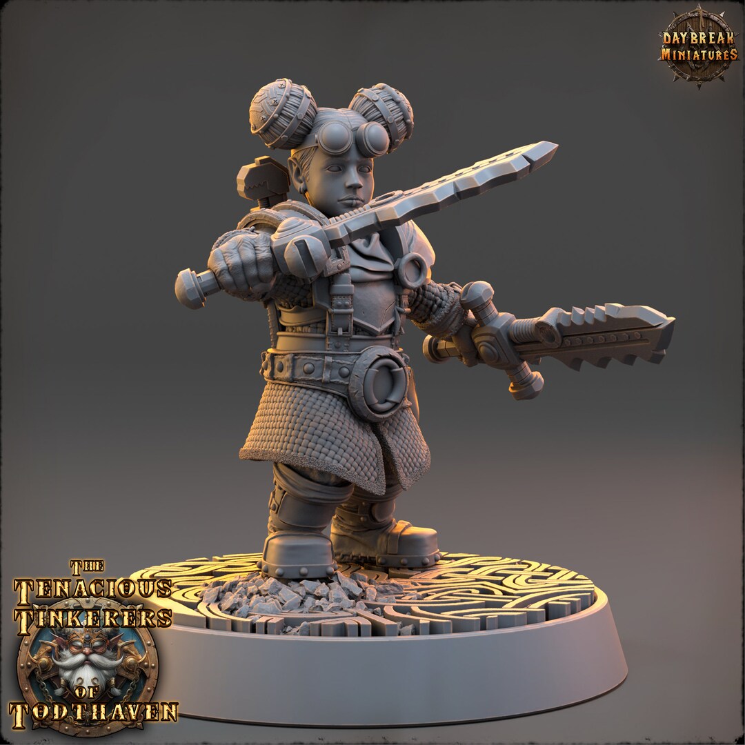 Elsa Brassblade- Female Fighter Gnome Miniature- Tenacious Tinkerers ...