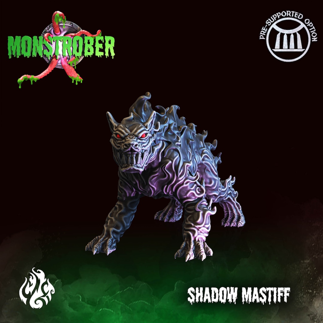 Shadow Mastiff Medium Monstrosity Miniature - Crippled God Foundry - D ...