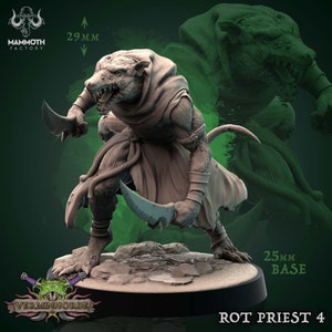 Rot Priest Fighter/rogue Ratfolk Miniature Verminhorde Mammoth Factory ...