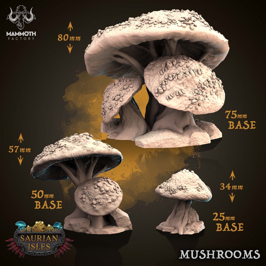 Mushroom Terrain Miniature - Saurian Isles - Mammoth Factory - D&D 5e ...