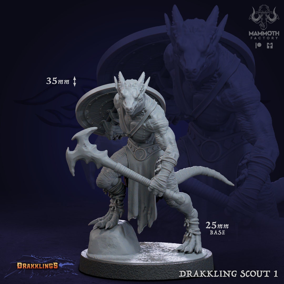 Drakkling Scouts- Dragonborn Miniature- Drakklings of Dragon’s Keep ...