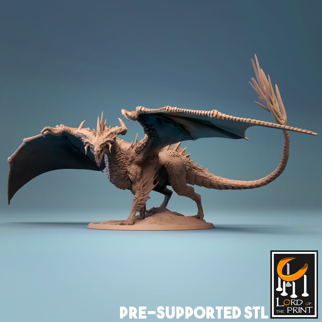Black Dragon Adult Miniature - Lord of the Print - Fantasy RPG - D&D 5e ...