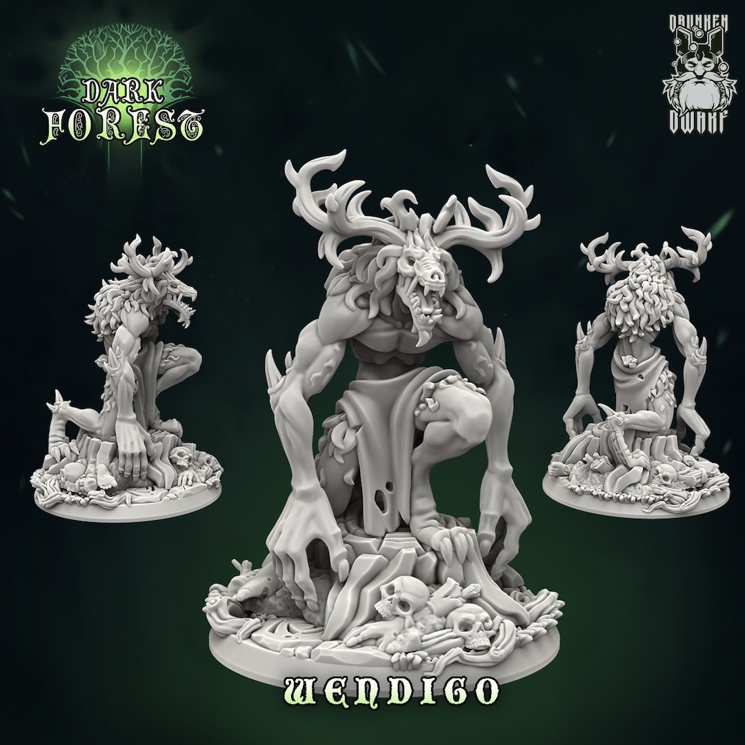 Wendigo Miniature - Large Monstrosity - Dark Forest - Drunken Dwarf - D ...