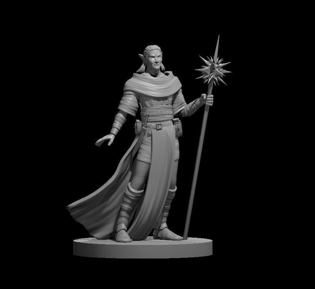 Elf (elven) Druid Male Miniature - MZ4250 - D&D 5e - Dungeons and ...