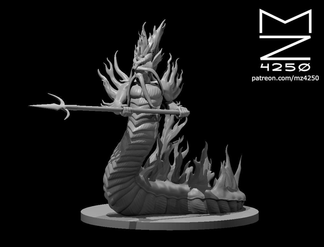 Salamander Miniature - Large Elemental - MZ4250 - Fantasy RPG - D&D 5e ...