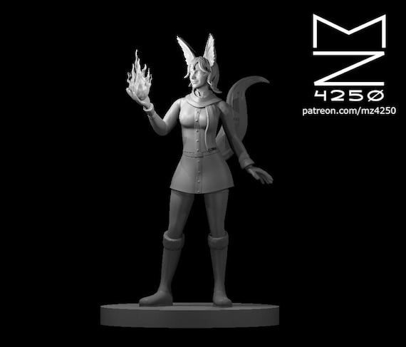 Shifter Female Sorcerer Miniature MZ4250 D&D 5e Dungeons - Etsy