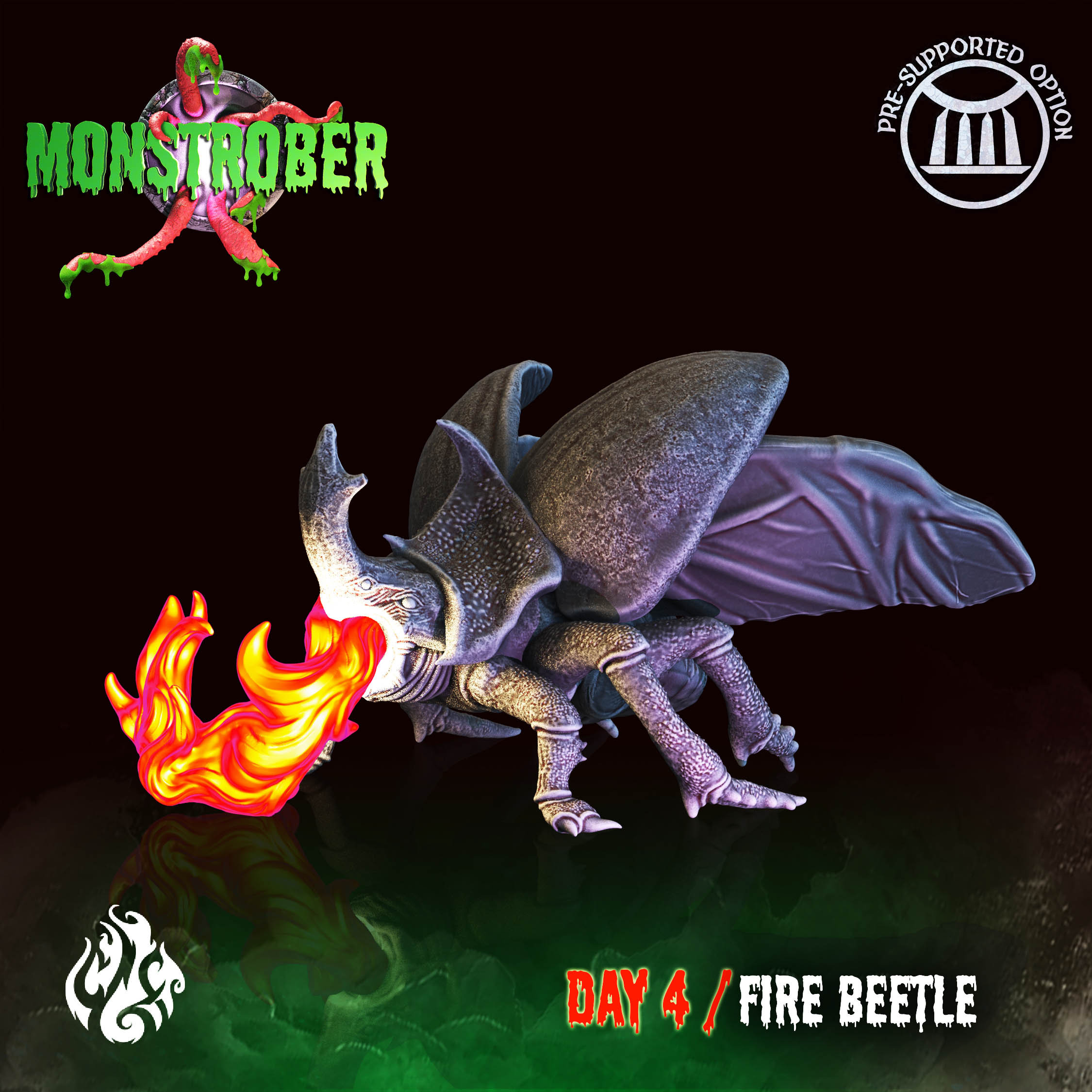 Giant Fire Beetle Miniature Crippled God Foundry D&D 5e | Etsy