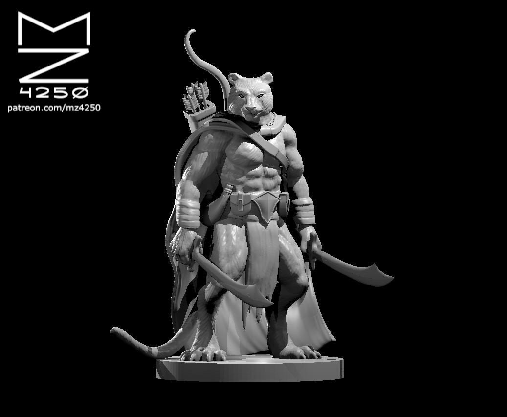 Weretiger Miniature Medium Humanoid Shapechanger Fantasy - Etsy UK