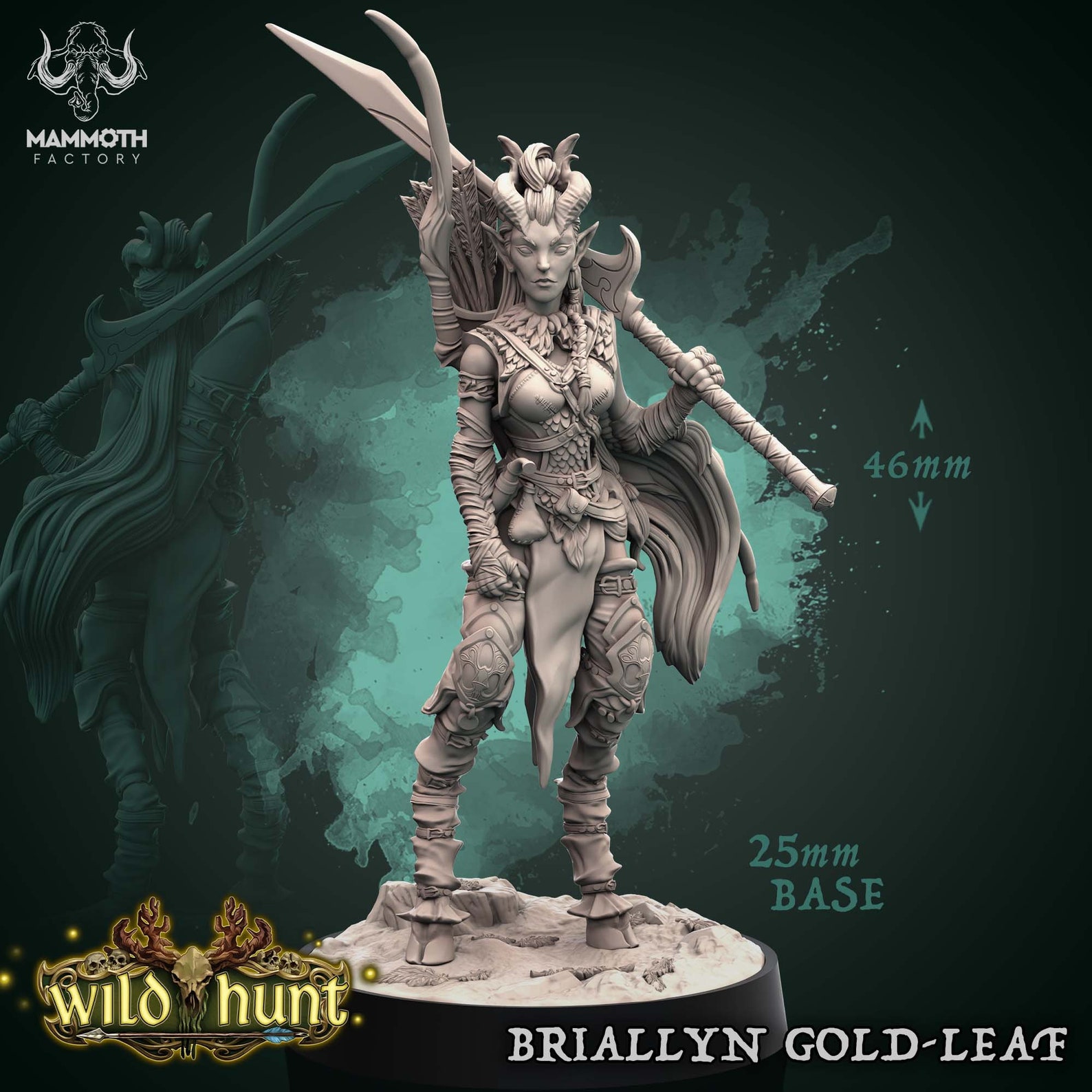 Briallyn Gold Leaf Satyr Miniature Wild Hunt Mammoth - Etsy