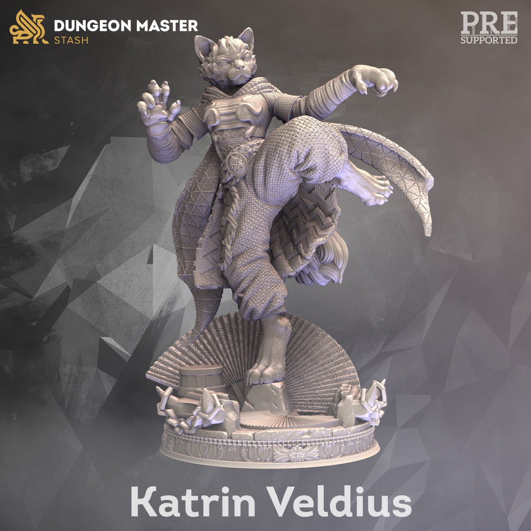 Catfolk Monk Miniature Katrin Veldius Fallen Empire DM Stash D&D 5e ...