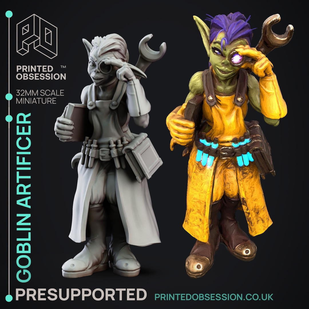Goblin Artificer Miniature - Goblin Potion Brewers - Printed Obsession ...