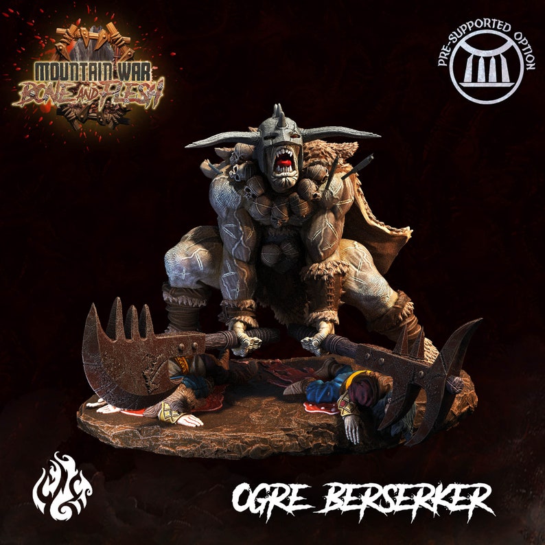 Ogre Berserker Barbarian Miniature Bone and Flesh Crippled God Foundry ...