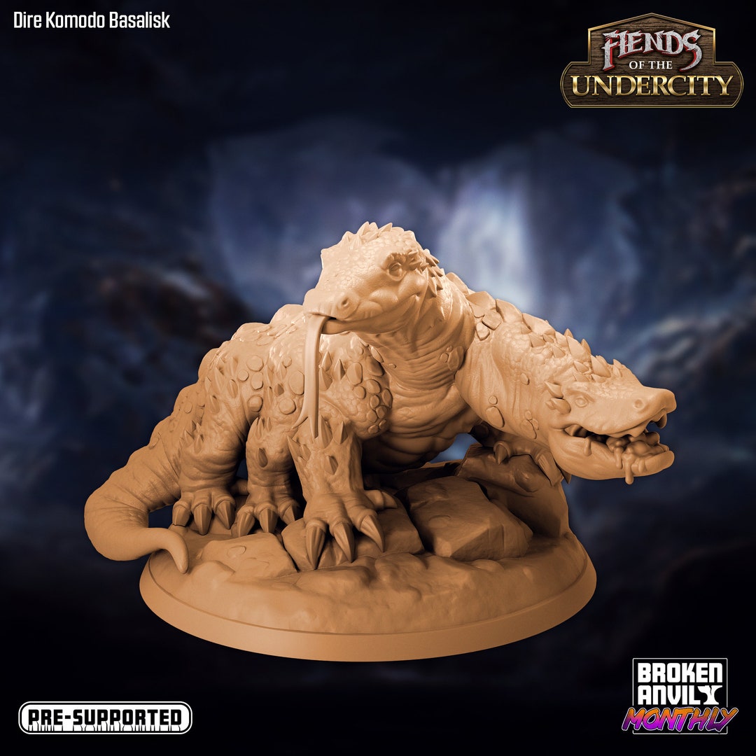Dire Komodo Basilisk Miniature - D&D 5e - Dungeons and Dragons ...
