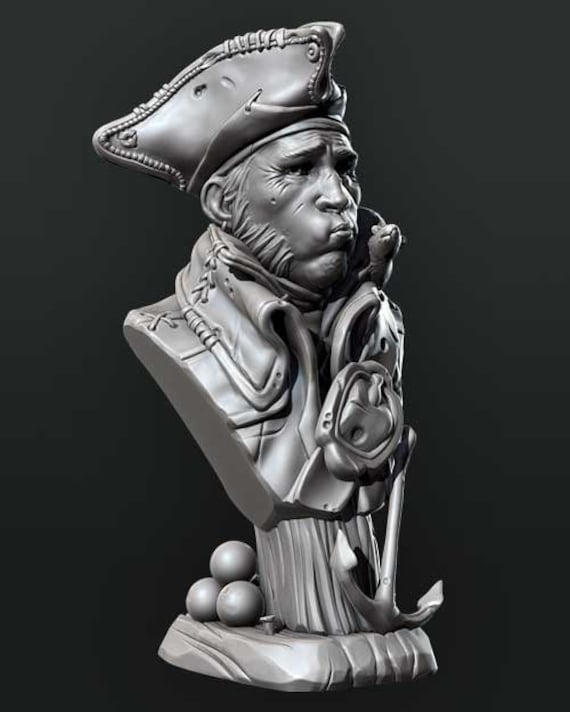 Pirate and His Rat Bust Eastman Caribbean Black Pearl | Etsy